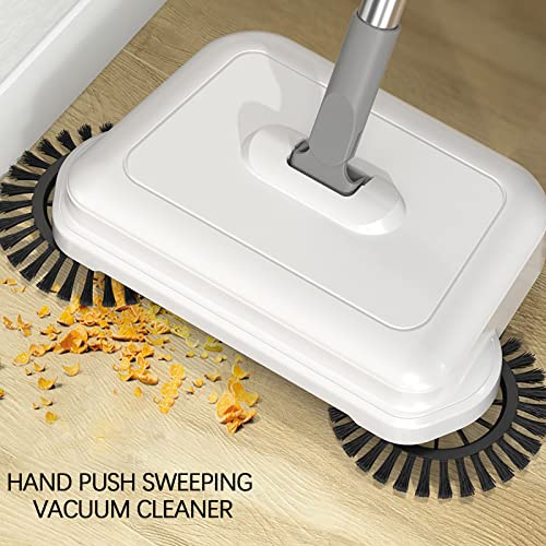MIANHT Hand Push Sweeper - Home Sweeping Mopping Machine Vacuum Cleaner, Upgrade Soft and Thick Brush & Microfiber Mop, Cleaning Sweeper Tool Sweeping Robot