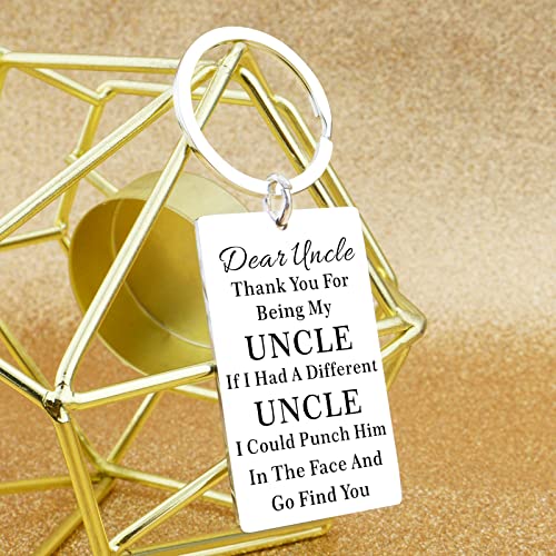Uncle Gifts from Niece Nephew Mens Stocking Stuffers for Men Adults Uncle Keychain Uncles Gift Funny Christmas Present Thank You for Being My Uncle to be Father's Day