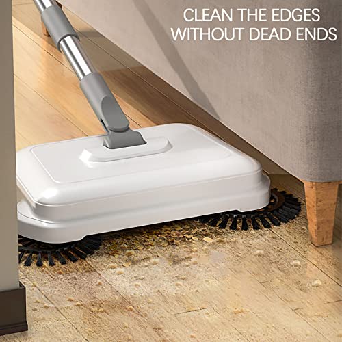 MIS1950s Hand Push Sweeper, Home Sweeping Mopping Machine Vacuum Cleaner Natural Sweep Carpet and Floor Sweeper with Dual Rotating System and 2 Corner Edge Brushes Cleaning Sweeper Tool