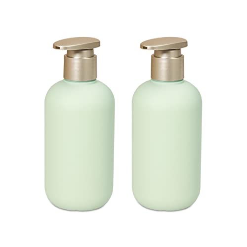 UMETASS 6.8 oz Plastic Pump Dispenser Bottles, Shampoo and Conditioner Bottles, Refillable Container for Bathroom Shower Body Wash Lotion (2 Pcs)