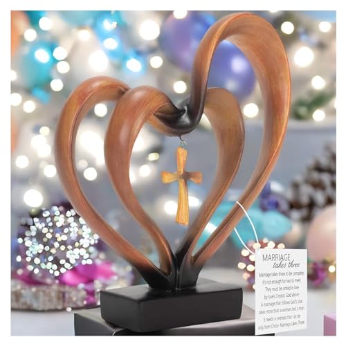TZufa Wedding Anniversary Couples Gift - 25th 50th Anniversary Wedding Gift Ideas for Wife, Husband, Happy Anniversary, Wedding Decoration for Parents, Her/Him - Brown