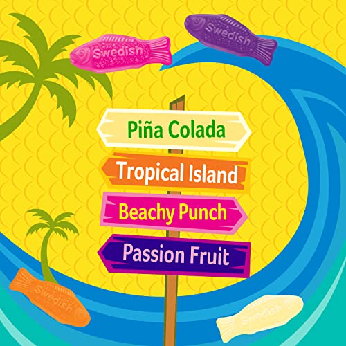 SWEDISH FISH Mini Tropical Soft & Chewy Candy, Bulk Candy, 12 - 3.5 oz Boxes