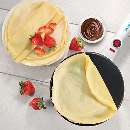 CucinaPro Cordless Crepe Maker - FREE Recipe Guide, Non Stick Dipping Plate plus Electric Base and Batter Spatula, Portable and Compact Baker, Unique Homemade Easter Morning Breakfast Treat or Gift
