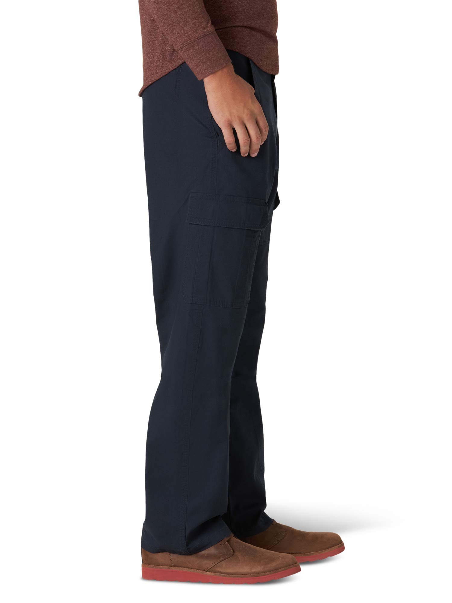 Wrangler Authentics Men's Big & Tall Relaxed Fit Stretch Cargo Pant, Navy, 46W x 30L