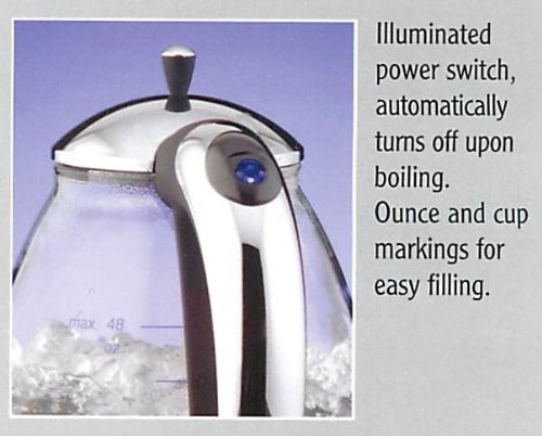 Capresso 259 Water Kettle, 10" x 8.25" x 6.25", Polished Chrome