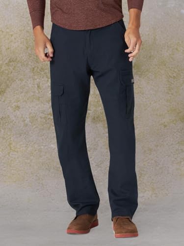 Wrangler Authentics Men's Big & Tall Relaxed Fit Stretch Cargo Pant, Navy, 46W x 30L