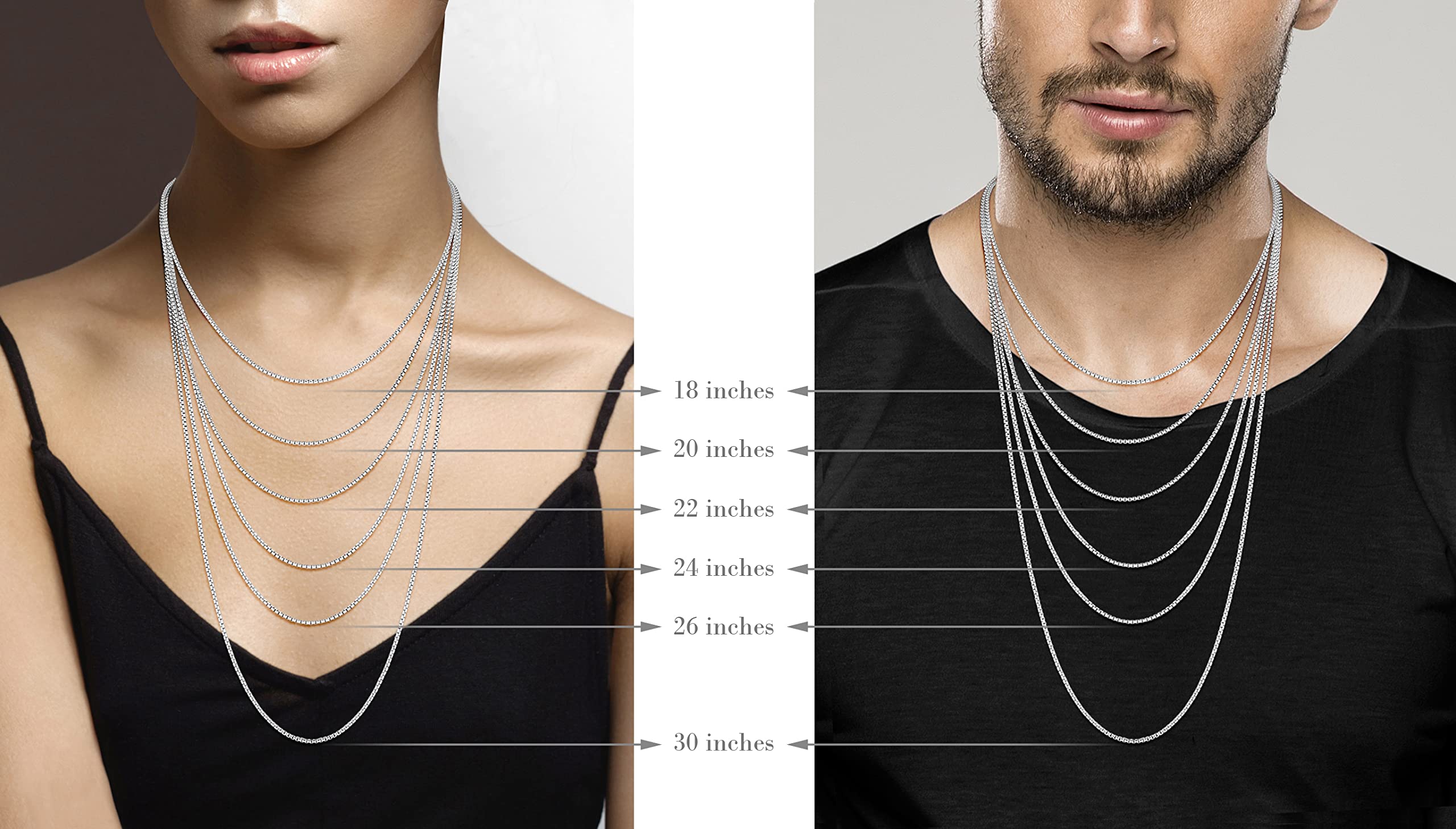 Miabella Italian 925 Sterling Silver Solid 2mm Round Box Chain Necklace for Women Men, Made in Italy (sterling silver, Length 30 Inches)