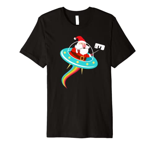 Funny Christmas Santa Claus SANTA SELFIE Stocking Stuffer Premium T-Shirt