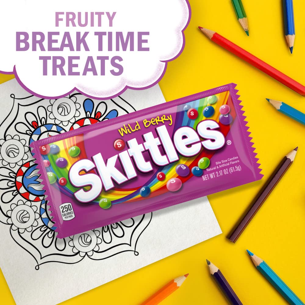 SKITTLES Candy, Wild Berry Fruit Chews Candy, 2.17 oz (36 Count)