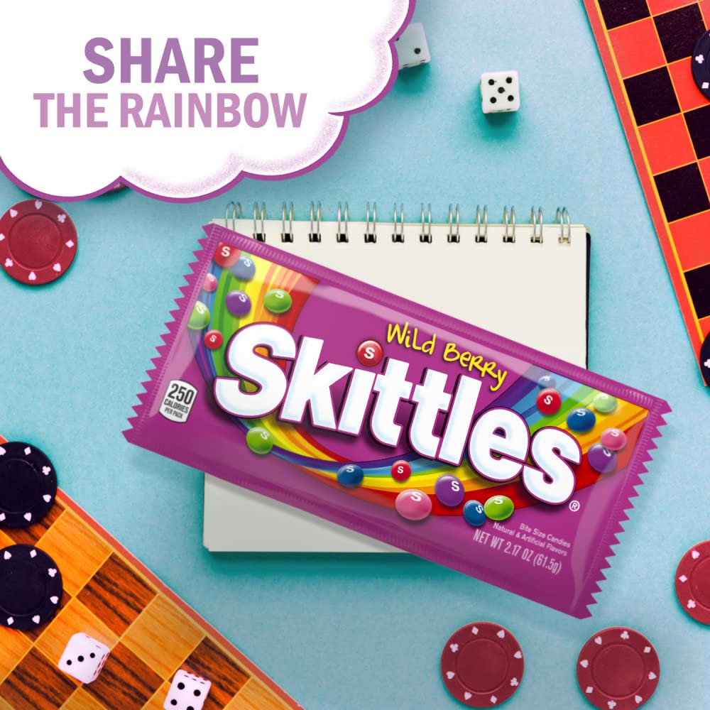 SKITTLES Candy, Wild Berry Fruit Chews Candy, 2.17 oz (36 Count)