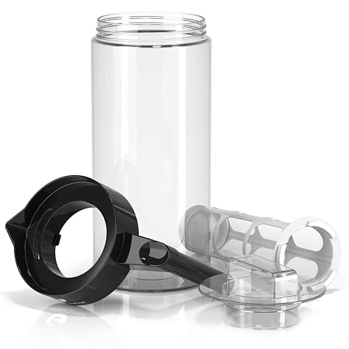 Coffee Gator Cold Brew Coffee Maker - 47 oz Iced Tea and Iced Coffee Maker and Pitcher w/Glass Carafe, Filter, Funnel & Measuring Scoop - Black