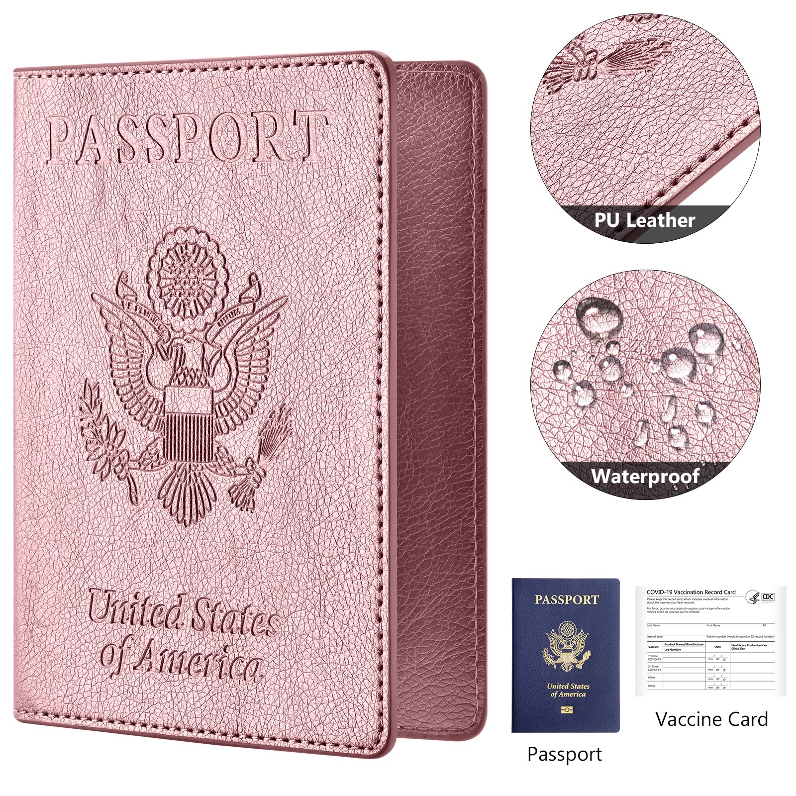 Eoehro 2Pack Passport Holder Wallet Cover Case, Travel Essentials for Women and Men