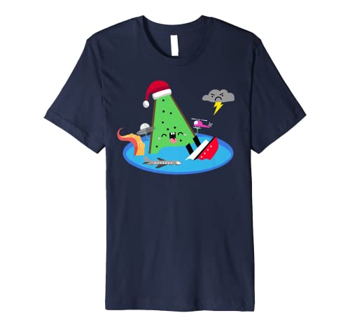 Fun Christmas BERMUDA TRIANGLE Santa Claus Stocking Stuffer Premium T-Shirt