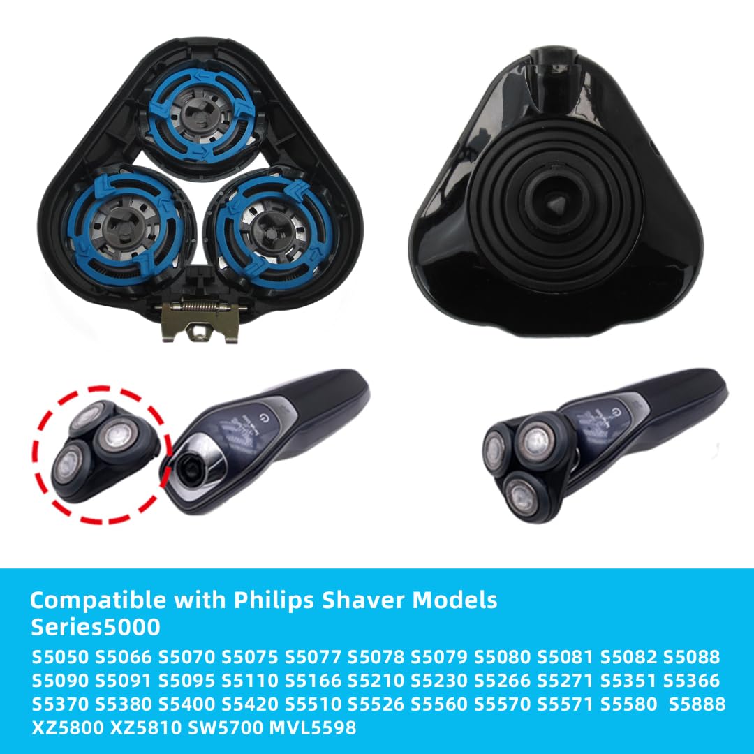 SH30/52 Replacement Complete Shaver Head for Philips Norelco S1560 Shaver Series and S738 Fit for Philips Norelco Models PT724/41, PT729/41, S738/17