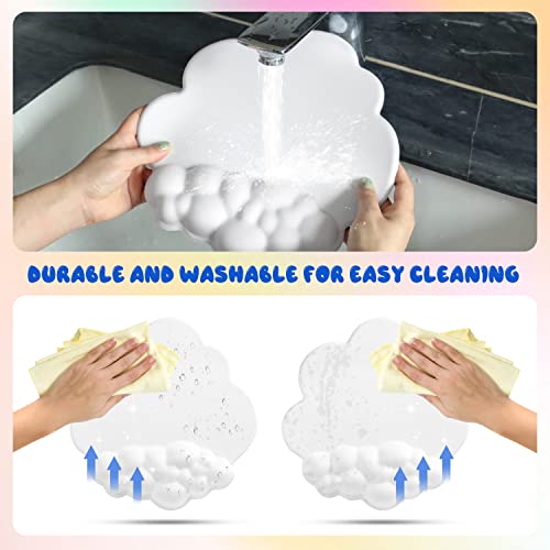 Gaming Mouse Pad Wrist Rest,Ergonomic Cloud Wrist Rest Mousepad with Gel Memory Foam,Non-Slip Rubber Base,Comfortable Mouse Pad for Home Office,Laptop,Mac,Lightweight,Easy Pain Relief (Cloud White)