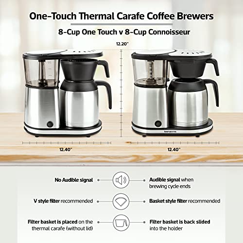 ---Bonavita 8 Cup Coffee Maker, One-Touch Pour Over Brewing with Thermal Carafe, SCA Certified, Stainless Steel (BV1900TS)