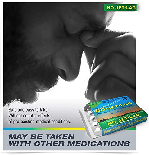 Miers Laboratories No Jet Lag Homeopathic Jet Lag Remedy (1 Pack, 32 Chewable Tablets), Travel Must Have, Flight Essential for Jet Lag Relief, Plant-Based.