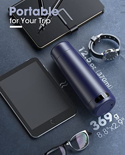 Travel Kettle, Portable Electric Kettle Small Water Boiler for Travel and Work, with Temperature Control and LCD Display, 370ML