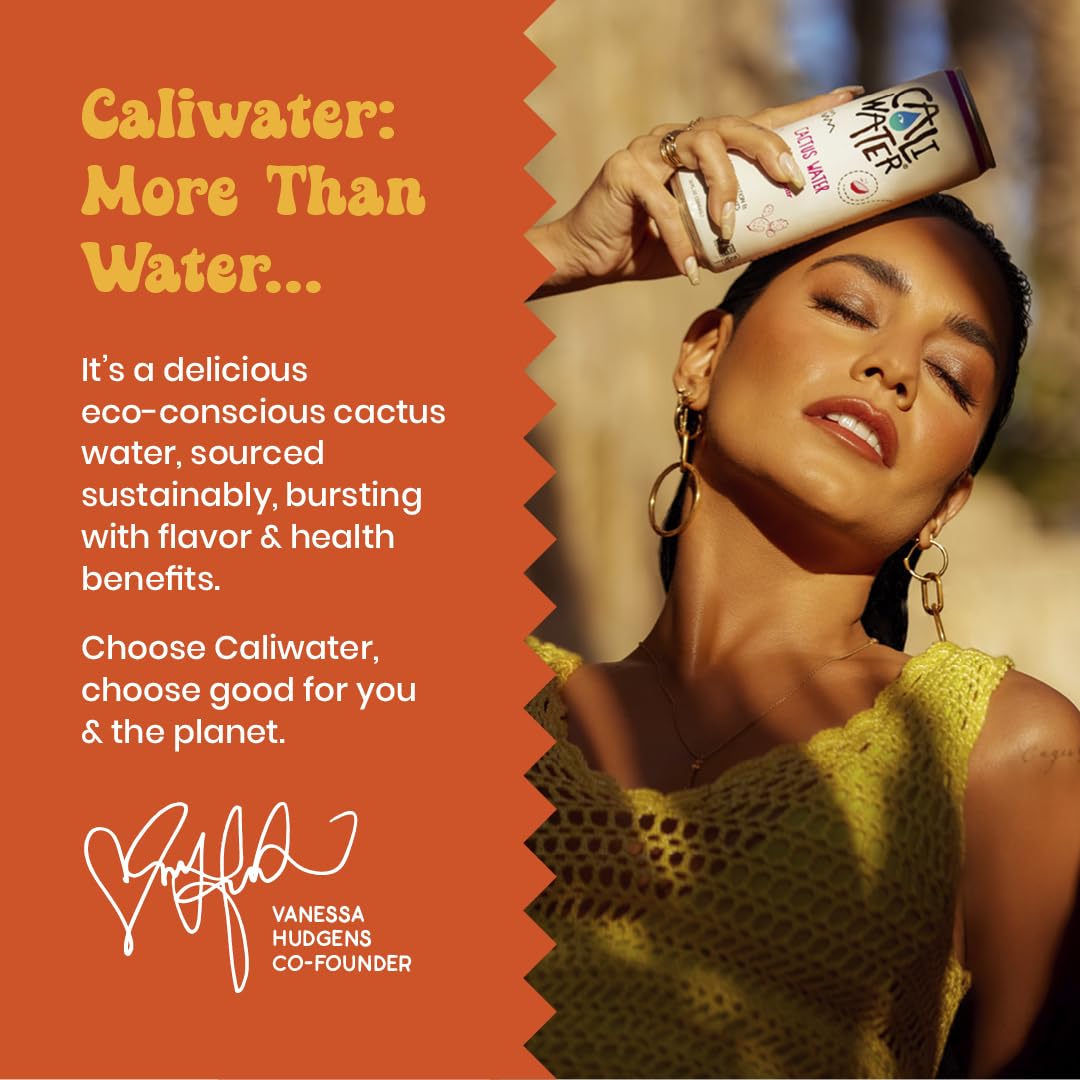 Caliwater - Organic Cactus Water - Ginger and Lime - 5g Sugar, 25 Calories - Coconut Water Alternative - Natural Plant Based Hydration - Skin Care, Electrolyte Drinks - Flavored Water - 12 Cans
