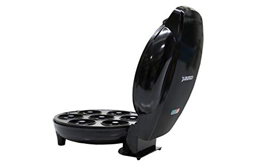 Courant Mini Donut Maker Machine for Holiday, Kid-Friendly, Breakfast or Snack, Desserts & More with Non-stick Surface, Makes 7 Doughnuts, Black