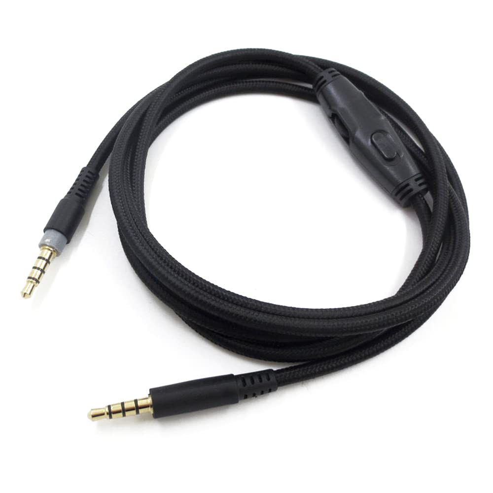 HyperX Cloud Alpha Replacement Cable - Compatible with Cloud Alpha, Mix, Flight, Logitech G633, G933 Gaming Headsets - 3.5mm Audio Cable with Mute & Volume Control (No Mic, 4.9ft)