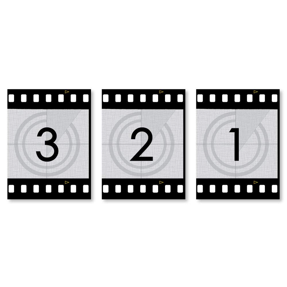 Big Dot of Happiness Movie - Hollywood Film Wall Art and Home Theater Room Decorations - Gift Ideas - 7.5 x 10 inches - Set of 3 Prints