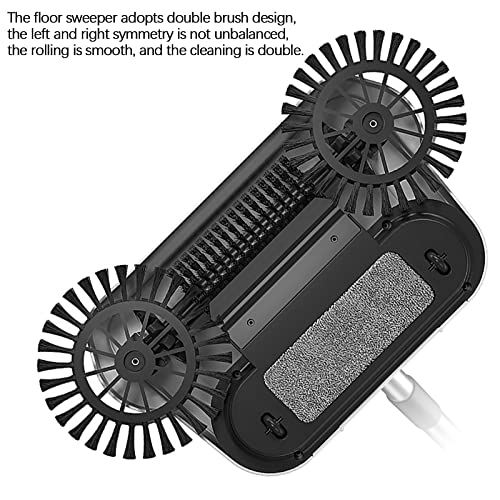 Hand Push Sweeper, Dry Sweep & Wet Drag Two in One Sweeper, Home Sweeping Mopping Machine Vacuum Cleaner Natural Sweep Carpet and Floor Sweeper with 2 Corner Edge Brushes