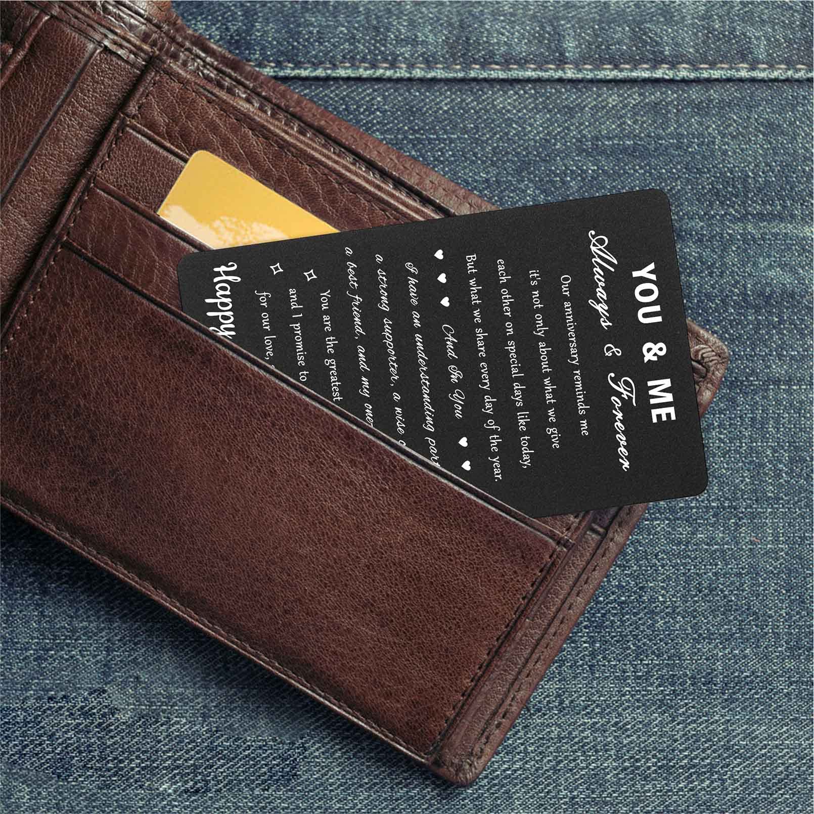 Personalized 50th Anniversary Card Gifts for Men Women - Happy 50th Anniversary Card, 50 Year Wedding Anniversary Wallet Card Present