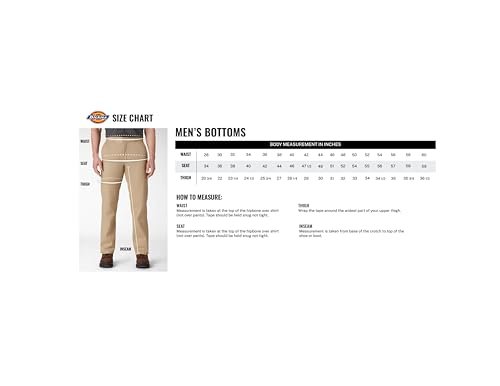 Dickies Men's Loose Fit Double Knee Twill Work Pant, Black, 42W x 30L