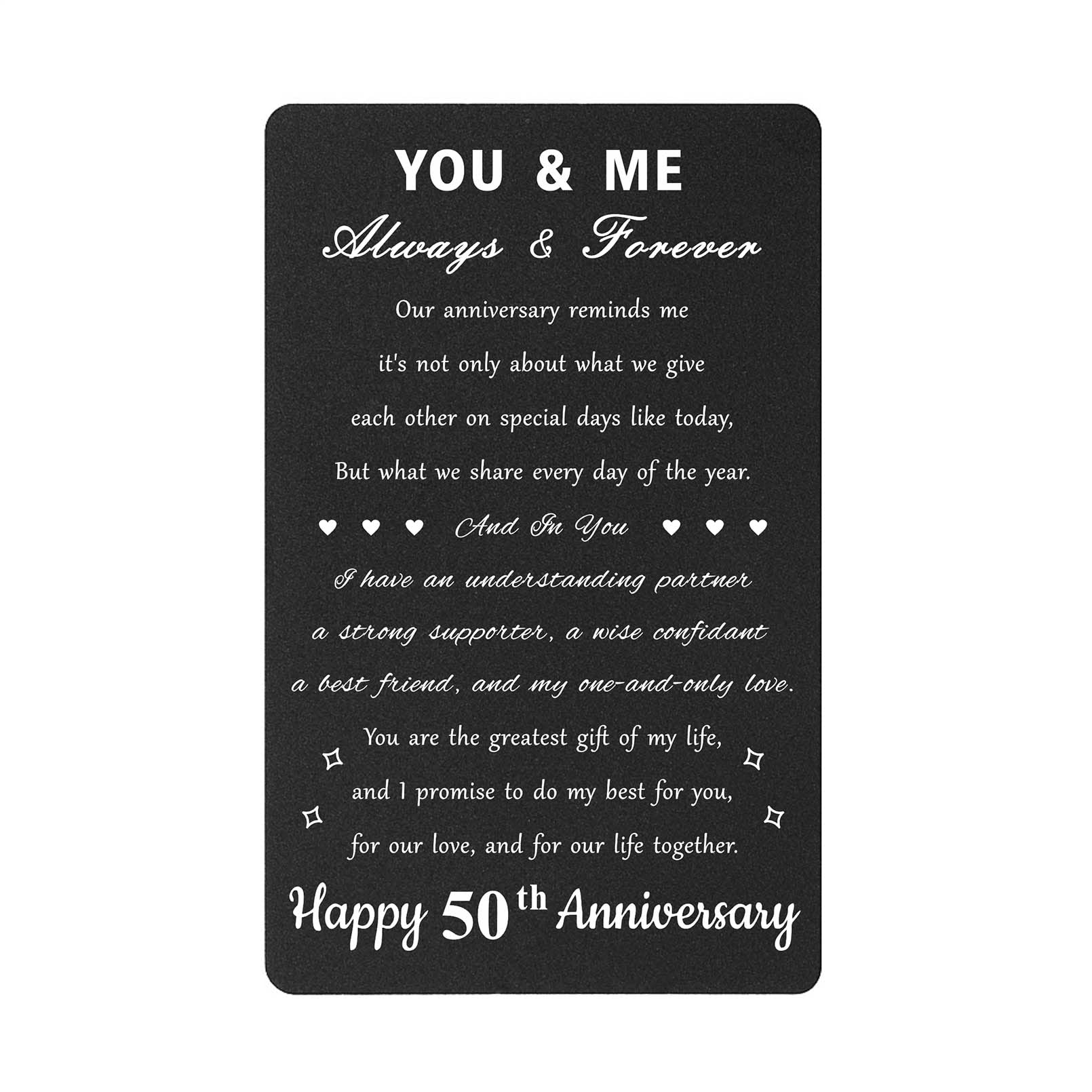Personalized 50th Anniversary Card Gifts for Men Women - Happy 50th Anniversary Card, 50 Year Wedding Anniversary Wallet Card Present