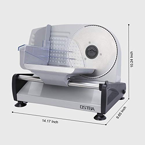 Meat Slicer 200W Electric Deli Food Slicer with Removable 7.5" Stainless Steel Blade, Adjustable Thickness Meat Slicer for Home Use, Child Lock Protection, Easy to Clean, Cuts Meat, Bread and Cheese
