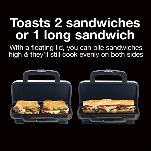 Proctor Silex Deluxe Hot Sandwich Maker, Nonstick Plates, Stainless Steel (25415)