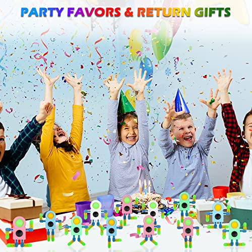 SoulLife 24 Pack Easter Basket Stuffers DIY Popper Chain Fidget Spinners Stress Relief Anxiety Reduction Fidget Toys Bulk, Birthday Return Gift Party Favors Classroom Prizes Stocking Stuffers for Kids