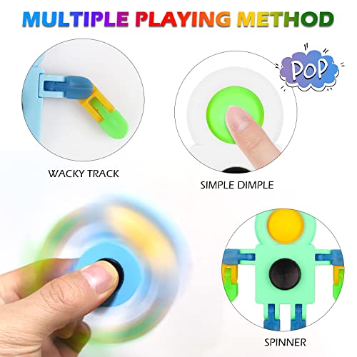 SoulLife 24 Pack Easter Basket Stuffers DIY Popper Chain Fidget Spinners Stress Relief Anxiety Reduction Fidget Toys Bulk, Birthday Return Gift Party Favors Classroom Prizes Stocking Stuffers for Kids