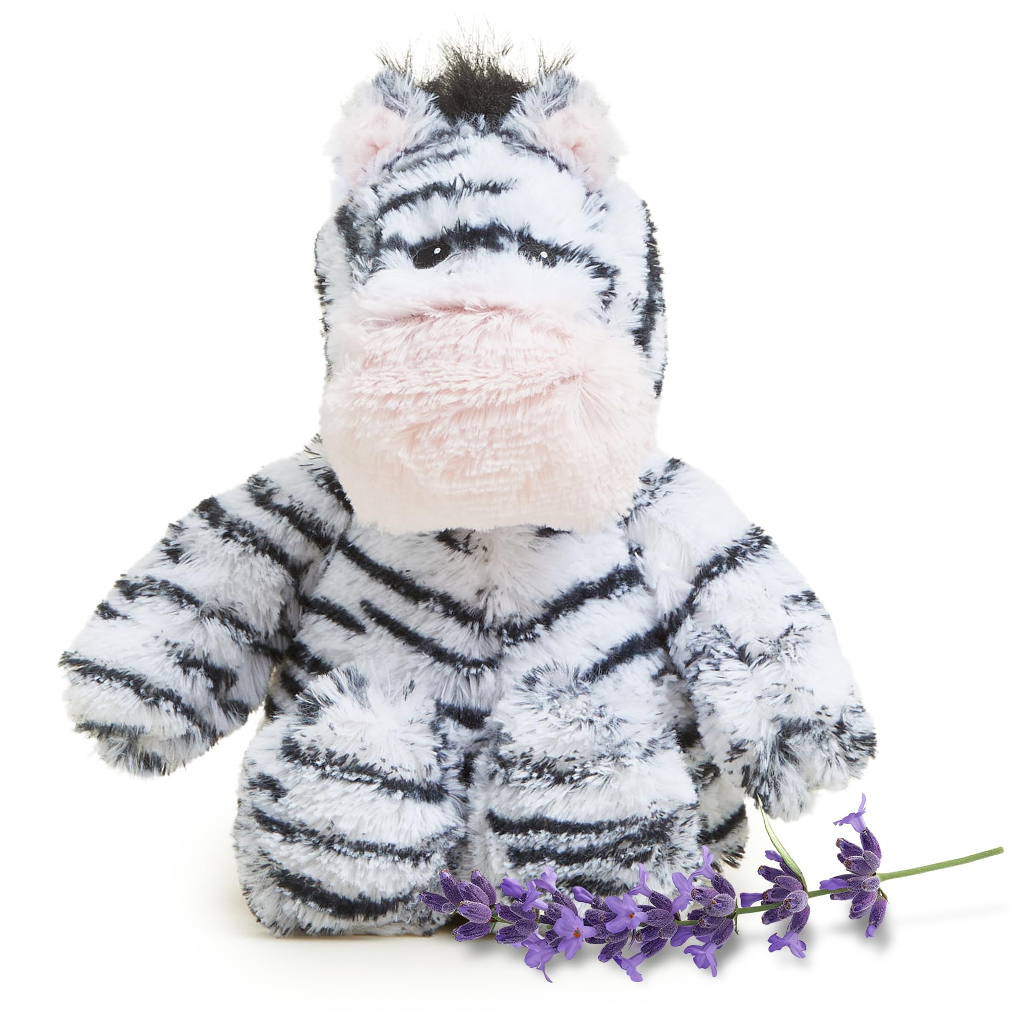 warmies Microwavable & Weighted Stuffed Animals, Zebra - Heated Stuffed Animal Plushie for Warmth & Comfort - Cute Soft Plush Toys for Adults & Children (Boys, Girls, Babies & Toddlers)