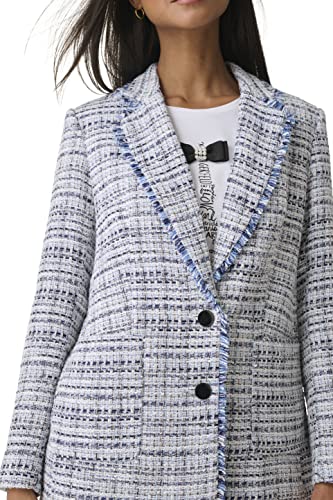 Karl Lagerfeld Paris Women's Tweed Long Sleeve Everyday Fashion Sport Jacket, Denim Multi, 6
