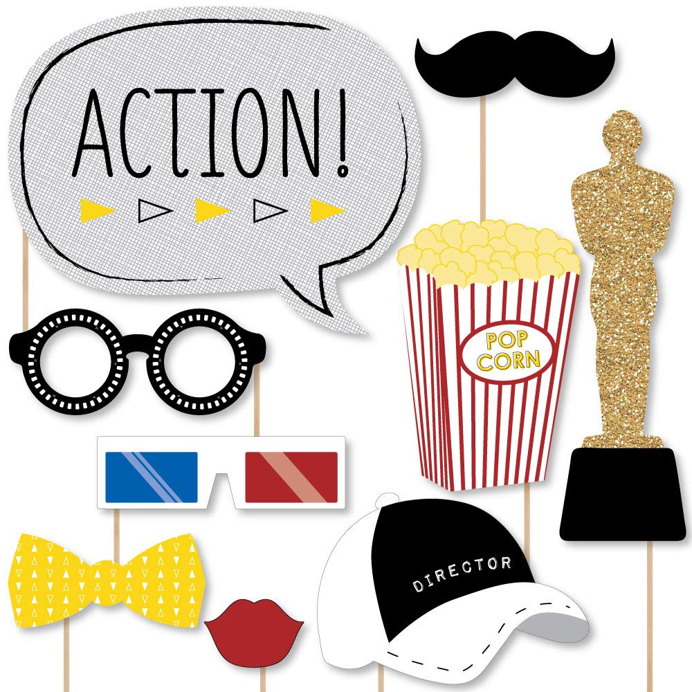 Big Dot of Happiness Movie - Hollywood Party Photo Booth Props Kit 20 Count