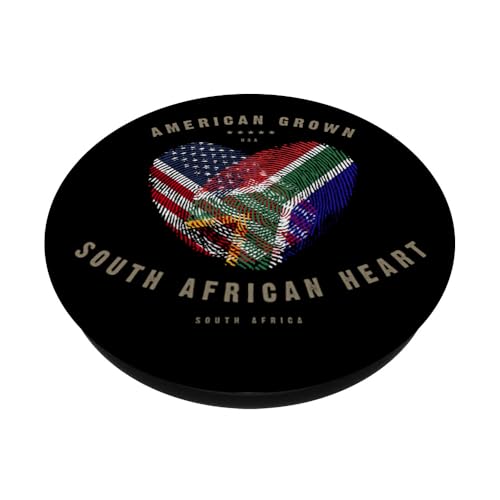 American Grown South African Heart Love South Africa Flag PopSockets PopGrip: Swappable Grip for Phones & Tablets PopSockets Standard PopGrip