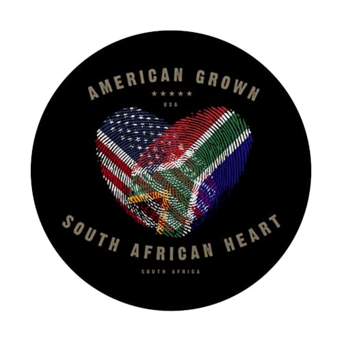 American Grown South African Heart Love South Africa Flag PopSockets PopGrip: Swappable Grip for Phones & Tablets PopSockets Standard PopGrip