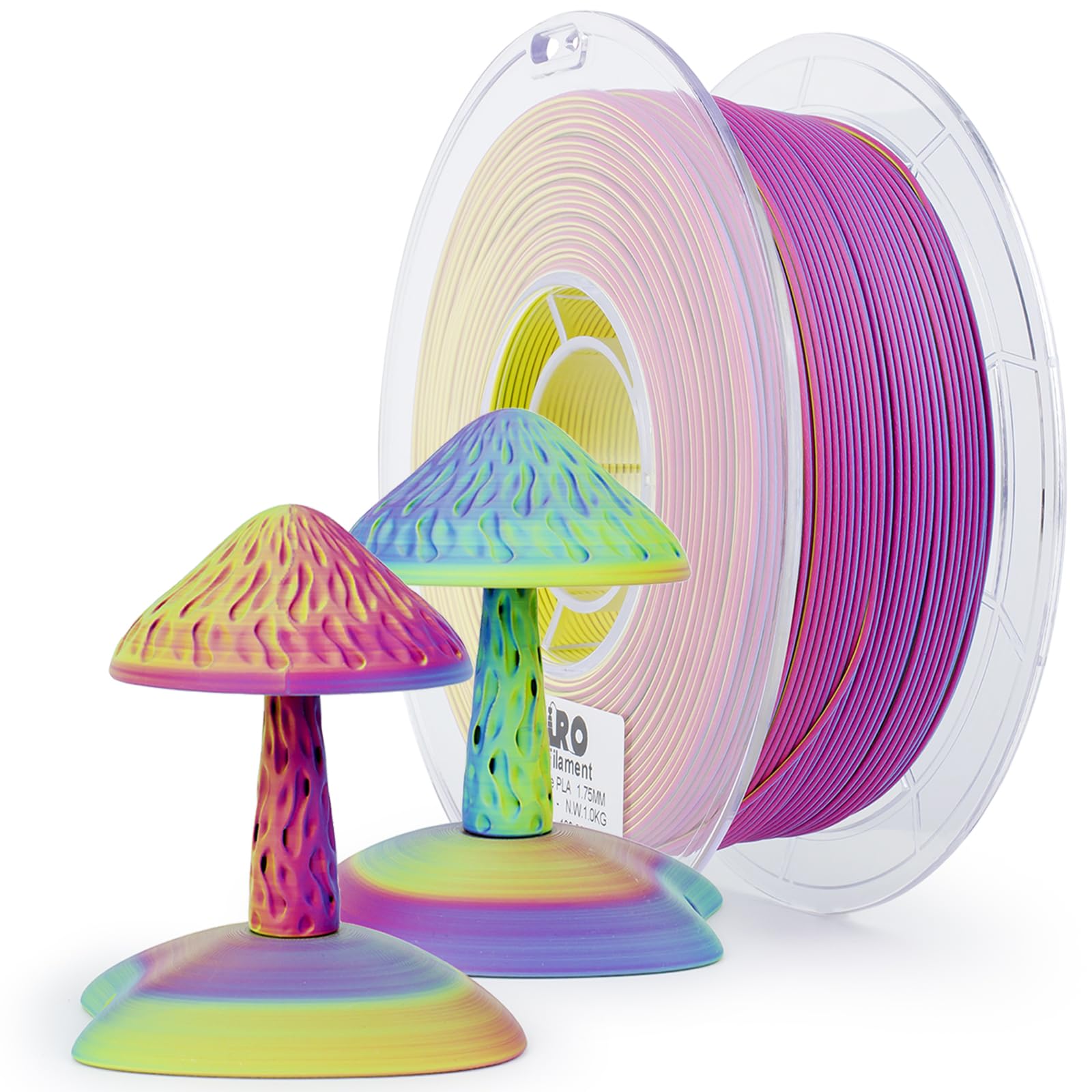 ZIRO PLA Filament Matte, Multicolors 3D Printer Filament, 3-in-1 Chrome Coextrusion PLA, Magic Three-Color PLA, Fit Most FDM 3D Printers,1KG/2.2lb Spool, Rosy Cloud (Matte)