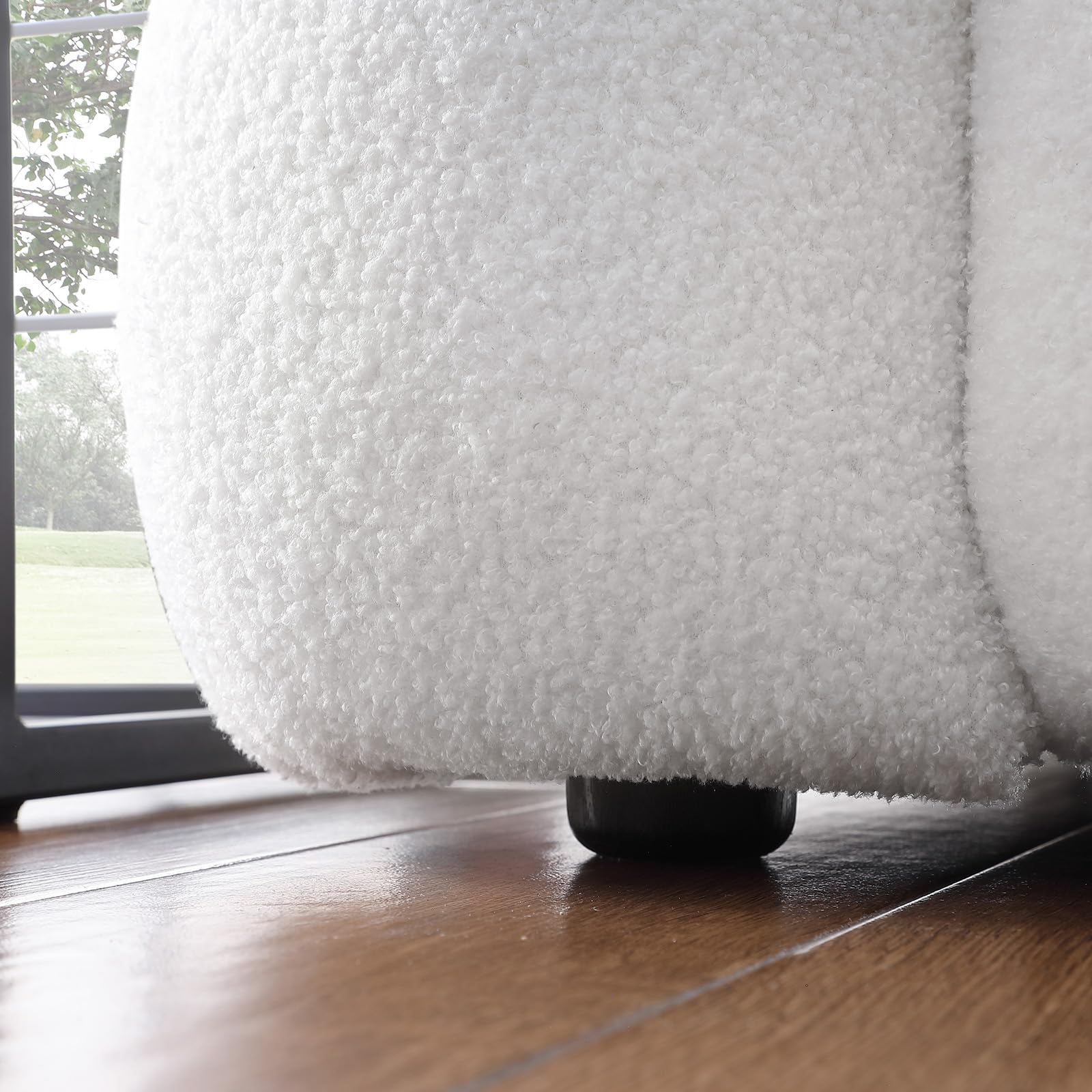 62.2" Cloud Couch, Mid Century Sleeper Sofa Modern Marshmallow Boucle Sofa Fabric Couches for Living Room with Plastic Legs Upholstered Tufted 2 Seater Sofa with 2 Pillows
