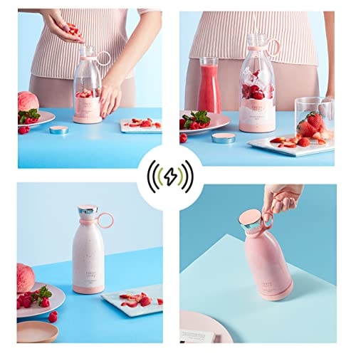 OTPEIR Personal Size Blender, Portable Blender, Battery Powered USB Blender (Pink)