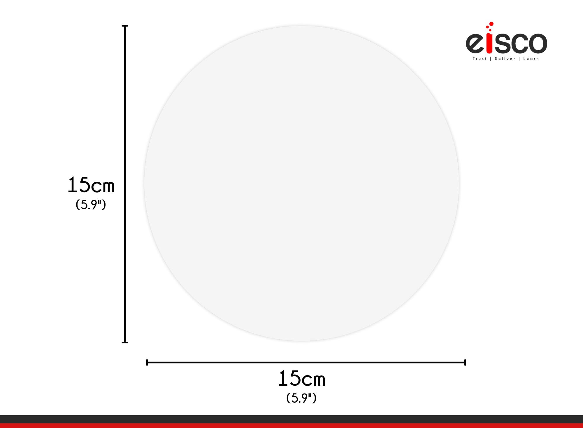 EISCO Qualitative Filter Paper, 15cm, Pack of 100 - Model CH0388D