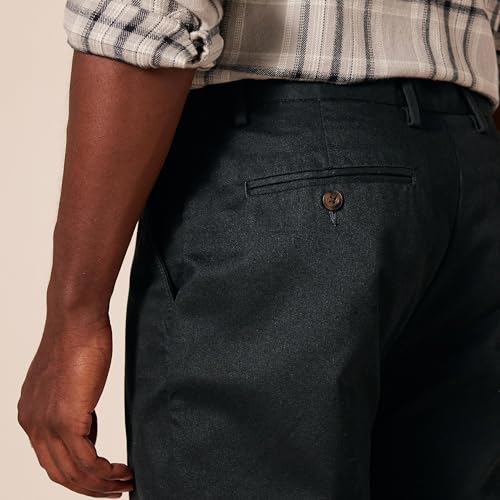 Amazon Essentials Men's Classic-Fit Wrinkle-Resistant Flat-Front Chino Pant (Available in Big & Tall), Black, 38W x 30L