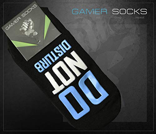Gamer Gaming Socks, Do Not Disturb Im Gaming Socks for Men, Boys and Teens, Gifts, Fun Socks and Novelty Gifts (Medium, Blue DND)