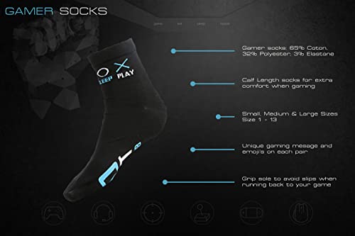Gamer Gaming Socks, Do Not Disturb Im Gaming Socks for Men, Boys and Teens, Gifts, Fun Socks and Novelty Gifts (Medium, Blue DND)