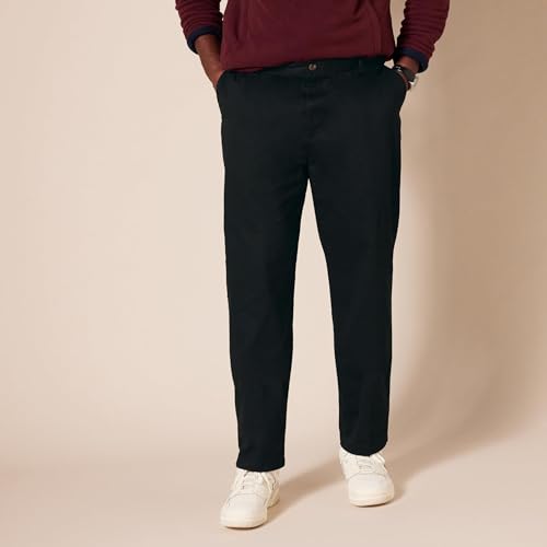 Amazon Essentials Men's Classic-Fit Wrinkle-Resistant Flat-Front Chino Pant (Available in Big & Tall), Black, 38W x 30L