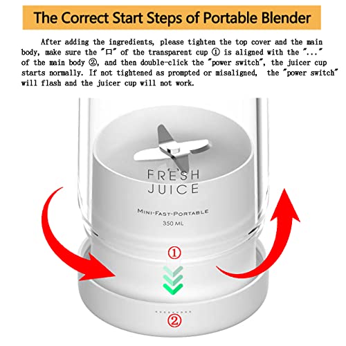 OTPEIR Personal Size Blender, Portable Blender, Battery Powered USB Blender (Pink)