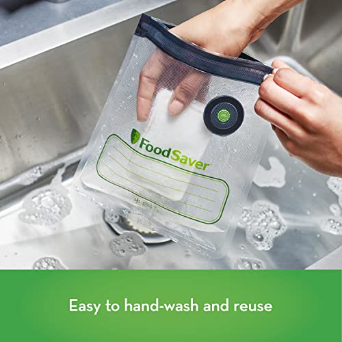 FoodSaver® Reusable Quart Vacuum Zipper Bags, for Use with FoodSaver Handheld Vacuum Sealers, 10 Count