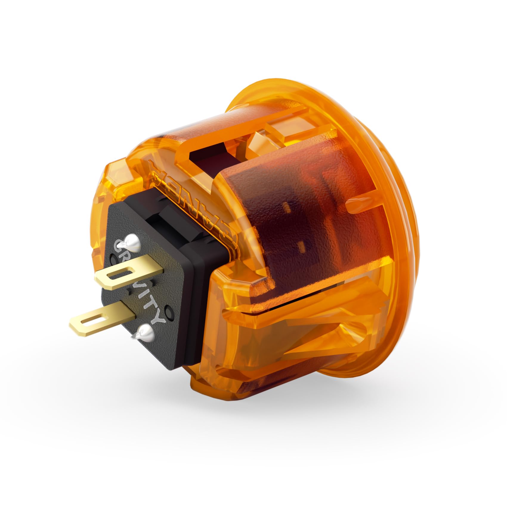 qanba Gravity KS Mechanical Arcade Buttons 30mm Snap-In Mechanical Pushbutton (Boxed (Clear Orange D11(8 pcs))